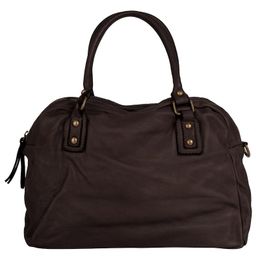 Samantha Look Damen Shopper echt Leder, Made in Italy braun