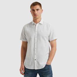 PME-Legend Pme Legend Damen PME LEGEND Kurzarmhemd &raquo;Short Sleeve Shirt Ctn Linen 2 tone&laquo; in melierter Optik wei&szlig; XXL, N-Gr