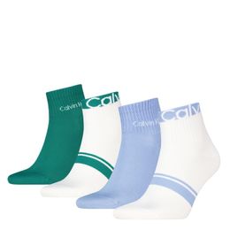 Calvin Klein Herren Kurzsocken &raquo;CK MEN QUARTER 4P LOGO STRIPE ECOM&laquo; 4 Paar Einheitsgr&ouml;&szlig;e