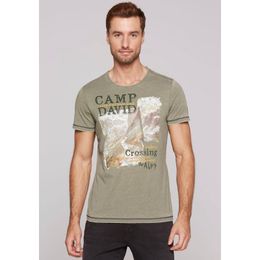 CAMP DAVID Herren CAMP DAVID T-Shirt mit offenen Kanten gr&uuml;n S