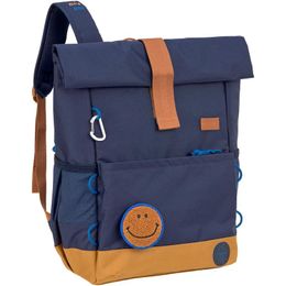 L&auml;ssig L&auml;ssig Damen L&Auml;SSIG Kinderrucksack &raquo;Little Gang, Medium Rolltop Backpack, navy&laquo; Reflektoren aus recycelten PET-Flaschen blau
