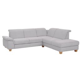 Home Affaire Ecksofa &raquo;Dalia L-Form&laquo; mit Federkernpolsterung, wahlweise mit Bettfunktion, Bettkasten silber Luxus-Microfaser Florence (100% Polyester);