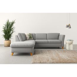 Home Affaire Ecksofa &raquo;Trelleborg L-Form&laquo; Federkern-Polsterung, wahlweise mit Bettfunktion und Stauraum grau 100% Polyester