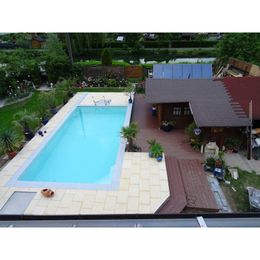 KWAD Pool &raquo;Styroporsteinpool mit Ecktreppe&laquo; BxLxH: 400x800x150 cm, Ecktreppe rechts in wei&szlig; beige