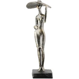 Casablanca by Gilde Dekofigur &raquo;Skulptur Frau Lady mit Hut bronzefarben H. 33 cm&laquo; braun Kunstharz