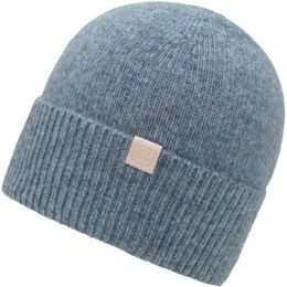 Chillouts Damen Chillouts Strickm&uuml;tze &raquo;Riana Hat&laquo; mit dezentem Markenlogo und breitem Umschlag blau