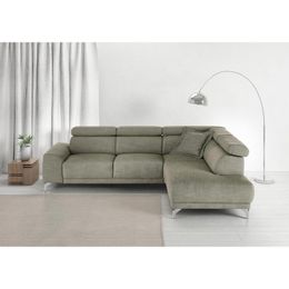 3C Candy Ecksofa &raquo;Greve Sofa immer mit manuelle Kopfteilverstellungen, modern, elegant&laquo; wahlweise motorischer Sitzvorzug, bequem und zeitlos, L-Form 