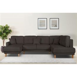 Home Affaire Wohnlandschaft &raquo;TRIPLO U-Form wahlweise mit Schlaffunktion, B/T/H: 310/192/90 cm&laquo; Schlafsofa, auch mit Bettkasten, Steppung im 