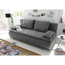 ED EXCITING DESIGN Schlafsofa &raquo;Luigi&laquo; mit Bettkasten & 2 Armlehnenkissen grau 95% Polyester, 5% Nylon