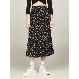 Tommy Jeans Curve Damen A-Linien-Rock &raquo;TJW FLORAL RUFFLE MIDI SKIRT EXT&laquo; Webrock Gro&szlig;e Gr&ouml;&szlig;en bunt 5XL (50)
