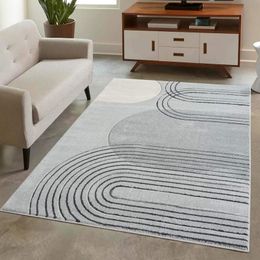 Carpet City Teppich &raquo;BONITO 7157&laquo; rechteckig 11 mm H&ouml;he L&auml;ufer, Flachflor, Hochtief-Muster/ 3D-Effekt, Geo-Muster, Wohnzimmer grau Obermaterial: 100% Polypropylen