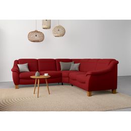 Home Affaire Ecksofa &raquo;Caldera L-Form&laquo; Federkern, wahlweise mit Kopfteilverstellung, Bettfunktion, Bettkasten rot 100% Polyester