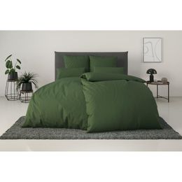 OTTO home Bettw&auml;sche &raquo;Desner&laquo; 3 Premium Qualit&auml;t, 100 % Polyester, sehr weich, uni, ab 135x200 cm gr&uuml;n Microfaser, Obermaterial: 100% Polyester
