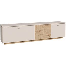 FORTE Lowboard &raquo;LouotoTV-Board, TV-Schrank&laquo; TV Board, Metallgriffe, Stauraum, Soft Close, Breite 224,8cm beige Spanplatte