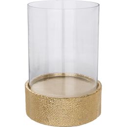 EGLO Living Kerzenhalter &raquo;KANMAW Windlicht - dekorative Kerze - Brass Chic&laquo; Deko wohnlich f&uuml;r Wohnzimmer, Schlafzimmer, Flur oder Arbeitszimmer Glas, 