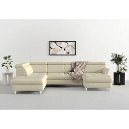 Sit & More sit&more Wohnlandschaft &raquo;Marano U-Form&laquo; inklusive Kopfteilverstellung, wahlweise mit Bettfunktion, Bettkasten beige 98% Polyester, 2% Polyamid
