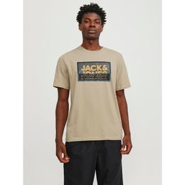 Jack & Jones Jack & Jones Herren Kurzarmshirt &raquo;JCOLOGAN TEE SS CREW NECK SS24 LN&laquo; beige S
