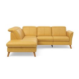 Sit & More sit&more Ecksofa &raquo;Romero L-Form&laquo; wahlweise mit oder ohne TV-Funktion, Bettfunktion, Bettkasten gelb 100% Polyester