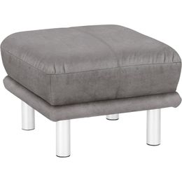 Trendmanufaktur Hocker &raquo;Cecilia II, modern und elegant, B/T 66/66cm&laquo; silber Struktur fein (100% Polyester);Microfaser Vintage (100% Polyester);
