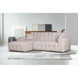Home Affaire Ecksofa &raquo;Nosia L-Form&laquo; incl. 2 Zierkissen, mit feiner Steppung beige 100% Polyester