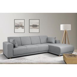 Home Affaire Ecksofa &raquo;LEMPS wahlweise Recamiere links oder rechts L-Form&laquo; incl. Zierkissen, Stellma&szlig;e 297x162 cm grau 100% Polyester