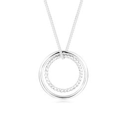 Elli Damen Kette mit Anh&auml;nger &raquo;Kreis 925 Sterling Silber Bicolor&laquo; silber