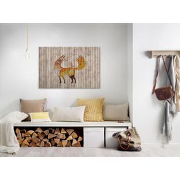 A.S. Cr&eacute;ation Leinwandbild &raquo;fairy tale&laquo; Kunst Tiere 1 Stk. tlg. Keilrahmen Bild Holzoptik Tiere Leinwand-Bild Wohnzimmer modern Kinder bunt Holz, Stahl
