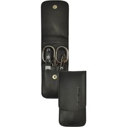 Pfeilring Pfeilring Manik&uuml;re-Etui &raquo;Pockets&laquo; Etui aus feinstem Leder, drei Instrumente aus Stahl, klein & handlich. schwarz