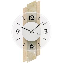AMS AMS Wanduhr &raquo;W9665&laquo; Made in Germany,Holz,Wohnzimmer,Esszimmer,K&uuml;che,Arbeitszimmer,Flur braun