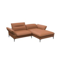 FLEXLUX &raquo;Salino, Funktionssofa mit Recamiere, Relaxsofa, Ecksofa&laquo; Sofa mit Arm- und Kopfteil-Verstellungen, Kaltschaum & Stahl-Wellen braun