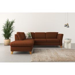 Home Affaire Ecksofa &raquo;Trelleborg L-Form&laquo; Federkern-Polsterung, wahlweise mit Bettfunktion und Stauraum rosa 100% Polyester