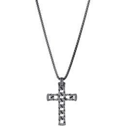Firetti Herren Kette mit Anh&auml;nger &raquo;Schmuck Geschenk Edelstahl Halsschmuck Halskette Cross Kreuz&laquo; silber