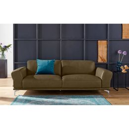 W.Schillig 2,5-Sitzer &raquo;montanaa&laquo; mit Metallf&uuml;&szlig;en in Chrom gl&auml;nzend, Breite 232 cm gr&uuml;n