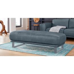 W.Schillig Hocker &raquo;montanaa&laquo; mit Metallkufen in Silber matt, Breite 141 cm blau