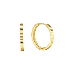 Vivance Damen Paar Creolen &raquo;375/- Gelbgold diamantiert &Oslash; 17mm&laquo; gelb