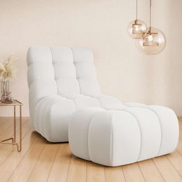 Home Affaire XXL-Sessel &raquo;AURELIAN Loveseat XXL mit Hocker im Set, Lese-Sessel, Relaxsessel,&laquo; mit Wellenunterfederung, Struktur fein, Struktur grob, 
