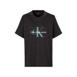 Calvin Klein Jeans Plus Damen T-Shirt &raquo;PLUS TEXTURED MONOLOGO TEE&laquo; mit Rundhalsausschnitt schwarz XXL (56)