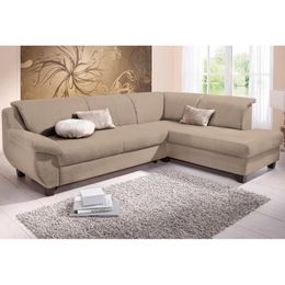 Home Affaire Ecksofa &raquo;Yesterday zeitlos und elegant, bequeme Armlehnen, L-Form&laquo; wahlweise mit Bettfunktion, auch in Cord beige Struktur (100% 