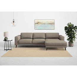 Trendmanufaktur Ecksofa &raquo;Lumber Jack, elegantes Designsofa, zeitlos modern, hoher Sitzkomfort&laquo; wahlweise mit Bettfunktion u. Bettkasten, L-Form braun 