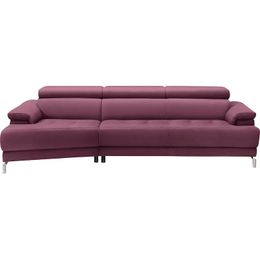 Egoitaliano Ecksofa &raquo;Soul, extravagantes Designsofa, Megasofa, super bequem, tolle Details&laquo; mit Trapez-Abschlu&szlig;element, inkl verstellbarer Kopfteile lila Leder 