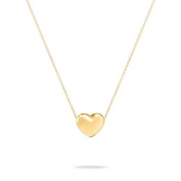 Echtzeit Damen Kette mit Anh&auml;nger &raquo;Schmuck Geschenk Edelstahl Halskette Puffy Heart Herz&laquo; gold