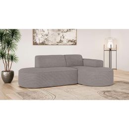 OTTO home Ecksofa &raquo;ADELLA Design-Sofa mit Recamiere rechts/links, 248/159/76 cm&laquo; L-Form mit Wellenunterfederung, runde Form, auch in Cord beige 100% 