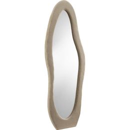 Salesfever Ganzk&ouml;rperspiegel &raquo;Bristol Spiegel, 160 cm H&ouml;he&laquo; Wellenf&ouml;rmiger Kunstfell-Rahmen, 170cml beige MDF, Polyester, Spiegelglas