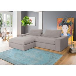 Alina Ecksofa &raquo;Sandy&laquo; mit losen Sitz- und R&uuml;ckenkissen grau Chenille (100% Polyester)