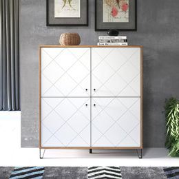 Places of Style Highboard &raquo;Tarragona&laquo; Highboard mit 4 T&uuml;ren & Soft-Close - (B/T/H) 123/40/136 cm wei&szlig;