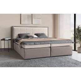 Collection AB Boxspringbett &raquo;30 Jahre Jubil&auml;ums-Modell Athena&laquo; in H2,H3 & H4, wahlweise mit LED-Leiste beige Holzwerkstoff, Spanplatte