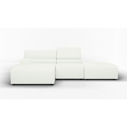 Egoitaliano Ecksofa &raquo;Babouche, Designsofa mit au&szlig;ergew&ouml;hnlichem Sitzkomfort zum Wohlf&uuml;hlen&laquo; wei&szlig; Leder &raquo;BULL&laquo; (echtes Rindsleder). Geschliffenes, pigmentiertes 