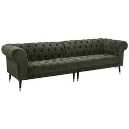 Home Affaire Chesterfield-Sofa &raquo;Tinnum&laquo; gr&uuml;n Luxus-Microfaser Vintageoptik (66% PU, 27% Polyester, 7% Baumwolle);Struktur weich( 97% Polyester, 3% 