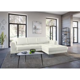 Sit & More sit&more Ecksofa &raquo;Bendigo L-Form&laquo; inklusive Sitztiefenverstellung, Bodenfreiheit 15 cm, 2 Fu&szlig;farben wei&szlig;