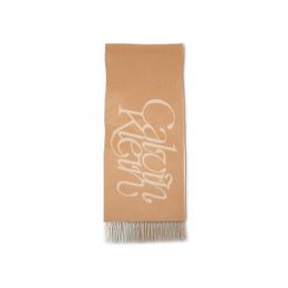 Calvin Klein Damen Modetuch &raquo;SCRIPTED LOGO BRUSHED WOOL SCARF&laquo; Perfekt f&uuml;r den Alltag wei&szlig;